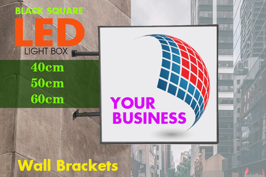 Double Side Black Square - Wall Braket LED Light box